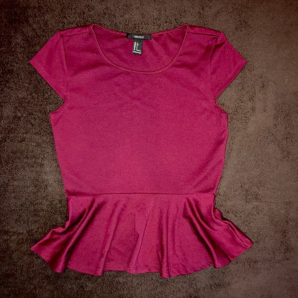 Forever 21 | Tops | Wine Colored Top Wflare Out Bottom | Poshmark